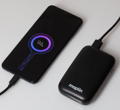 Maplin 10000mAh Power Bank PD Quick Charge 3.0 USB-C and USB-A High ...