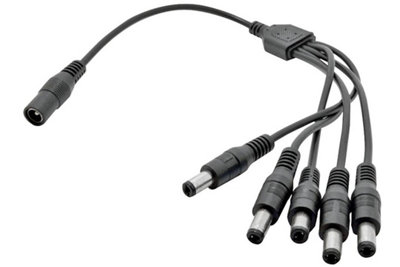 Maplin 5 Way Power Splitter Cable DC 1x Female 5x Male 5.5 x 2.1mm Plug ...