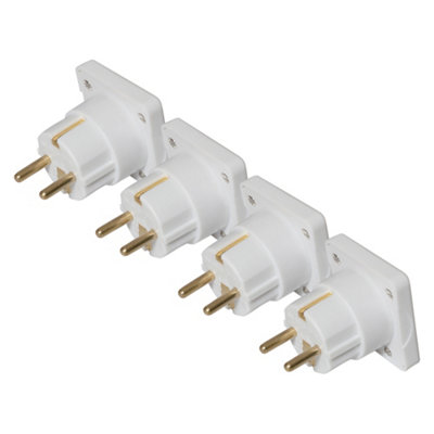 Maplin European Travel Adapter - White, Pack of 4 | DIY at B&Q