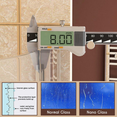 Marbella 500mm Brushed Bronze Walk in Wet Room Shower Screen with 300mm ...