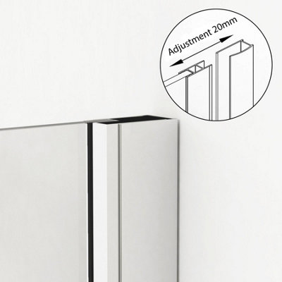 Marbella 600mm Walk in Wet Room Shower Enclosure Screen Panel 8mm Easy ...