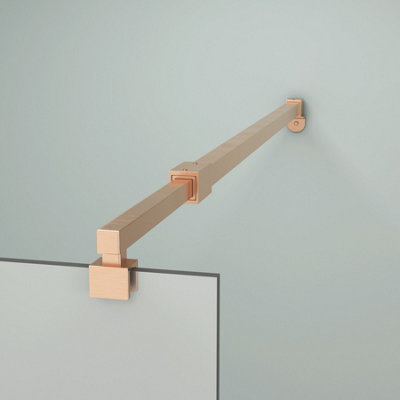 Marbella 760mm Brushed Bronze Walk in Wet Room Shower Screen Panel with ...