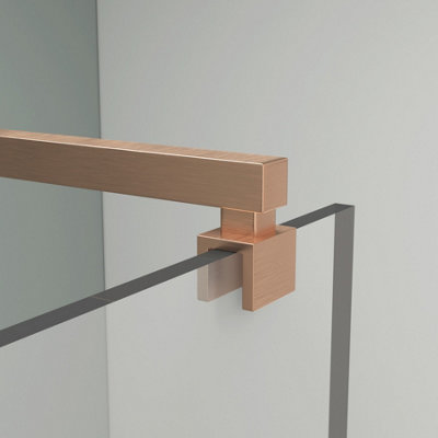 Marbella 760mm Brushed Bronze Walk in Wet Room Shower Screen Panel with ...