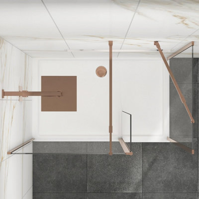 Marbella Brushed Bronze Walk in Wet Room Shower Enclosure with 1700 x ...