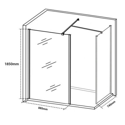 Marbella Gun Metal Grey Walk in Wet Room Shower Enclosure with Outer ...