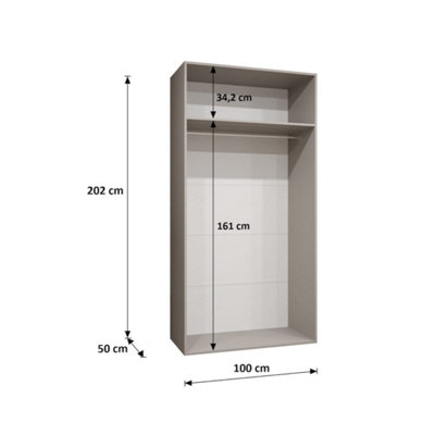 Marbella I 100cm Oak Walnut Hinged Wardrobe for Small Bedrooms
