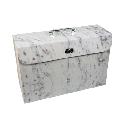 Marble-Effect 19 Pocket Expanding Box File with Silver Handle & Toggle ...