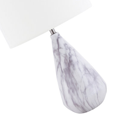 Marble Effect Ceramic Table Lamp Base with White Gloss Glazing and ...
