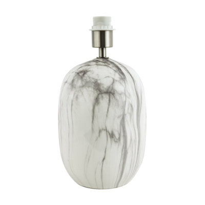Marble Effect Ceramic Table Light Base with Gloss Glazing and Satin ...