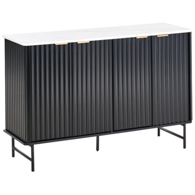 Marble Effect Sideboard Black GLASTONBURY
