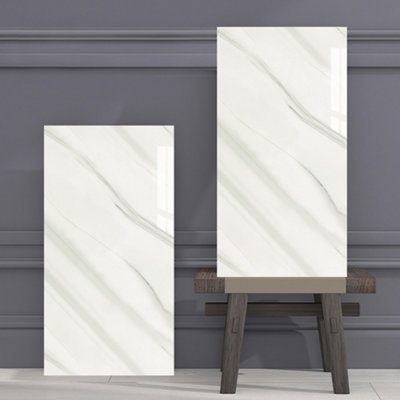 Marble Tile Stickers, Adhesive Wall Decal Art for Kitchen Bathroom ...