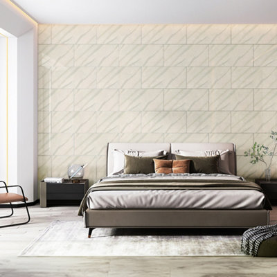 Marble Tile Stickers, Adhesive Wall Decal Art for Kitchen Bathroom ...