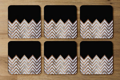 Marble Zig Zag Pattern (Coaster) / Default Title | DIY at B&Q