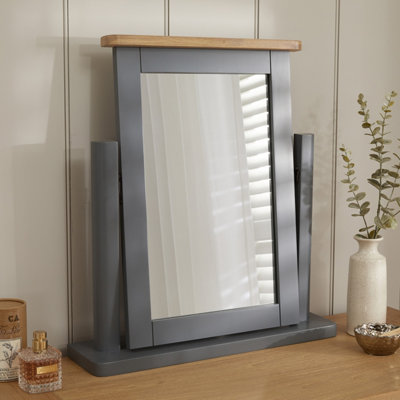 Marbury Slate Grey Painted Vanity Mirror Adjustable Dressing Table ...