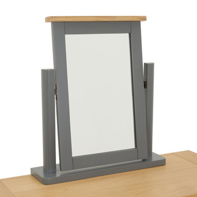 Marbury Slate Grey Painted Vanity Mirror Adjustable Dressing Table ...