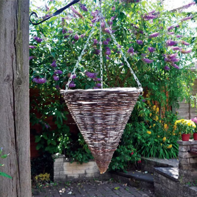 Marco Paul 12" Rattan Cone Garden Hanging Basket