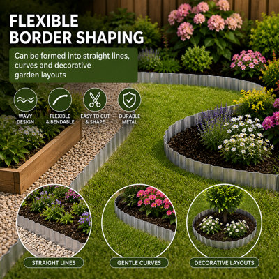 Marco Paul 12M Metal Garden Lawn Edging Border