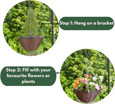 Marco Paul 14'' Garden Hanging Flower Basket
