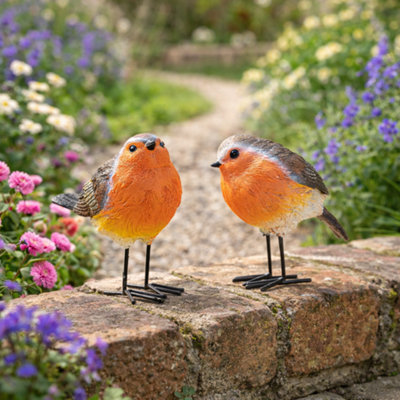 MARCO PAUL 2PC RED BREAST ROBIN ORNAMENTS