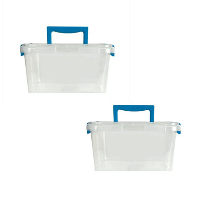 Marco Paul 2x 3.5L Plastic Storage Boxes with Carry Handle