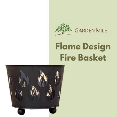 Marco Paul 32cm Laser Cut Portable Fire Pit - For Outdoors, Garden, BBQ ...
