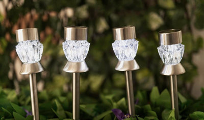 Marco Paul 4 Pack Outdoor Solar Crackle Globe Lights