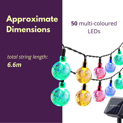 Marco Paul 50 Solar String Lights 6.6M Multicolour LED