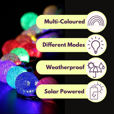 Marco Paul 50 Solar String Lights 6.6M Multicolour LED