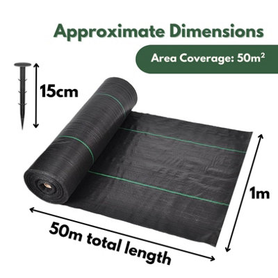 Marco Paul 50m² Weed Control Fabric Ground Cover Sheet