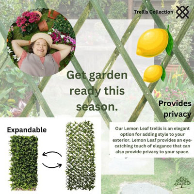 Marco Paul Artificial Garden Lemon Leaf Trellis 1.8m