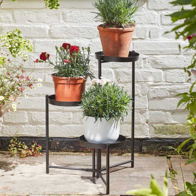 Marco Paul Black Triple Plant Pot Stand