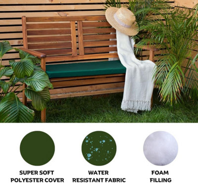 Marco Paul Dark Green Garden Bench Seat Cushion
