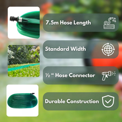 Marco Paul Flat Soaker Hose Pipe 7.5m Garden Lawn Sprinkler