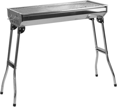 Marco Paul Half Barrel Stainless Steel Charcoal BBQ Grill Folding Portable