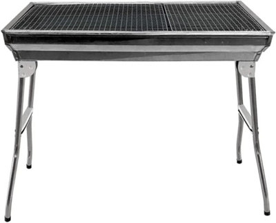 Marco Paul Half Barrel Stainless Steel Charcoal BBQ Grill Folding Portable
