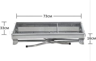 Marco Paul Half Barrel Stainless Steel Charcoal BBQ Grill Folding Portable