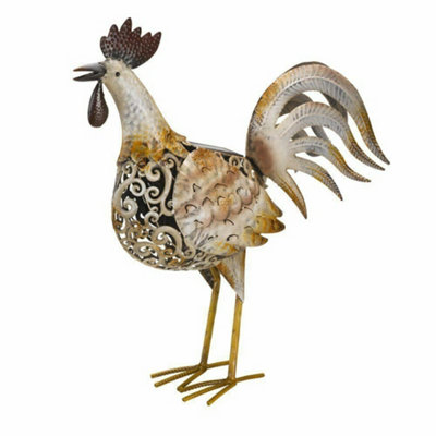 Marco Paul Large Solar Cockerel Garden Ornament Light Up Hen Statue ...