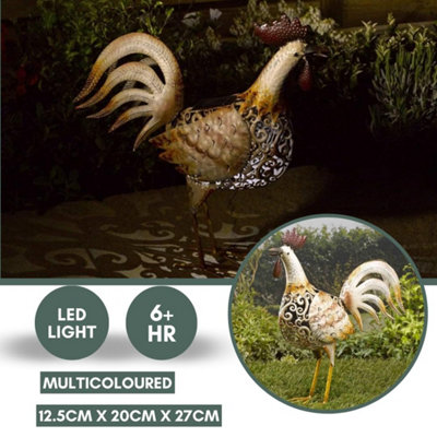 Marco Paul Large Solar Cockerel Garden Ornament Light Up Hen Statue ...