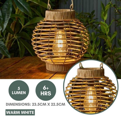 Marco Paul Rattan Style Solar Lantern