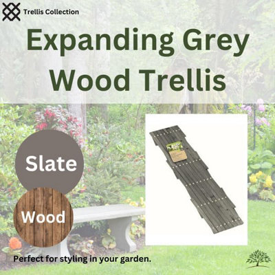 Marco Paul Slate Grey 1.8m x 0.9m Heavy Duty Plant Support Wooden ...