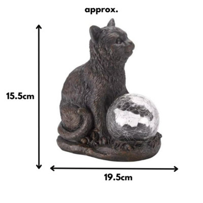 Marco Paul Solar Powered Garden Ornaments Outdoor Cat Statue With ...