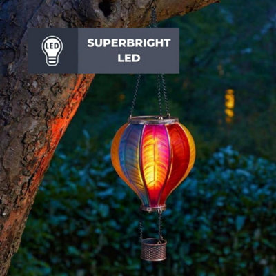Marco Paul Solar Powered LED Hot Air Balloon Hanging Lantern Decoration