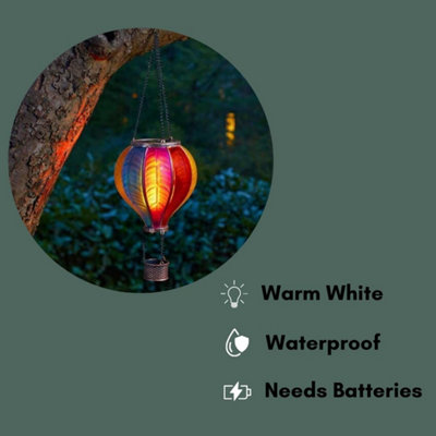 Marco Paul Solar Powered LED Hot Air Balloon Hanging Lantern Decoration