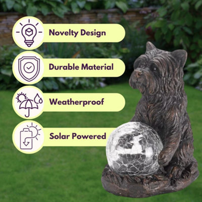 Marco Paul Solar Powered Multicoloured LED Dog Statue Garden Ornament