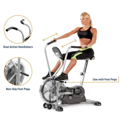 MARCY AIR-1 DELUXE DUAL ACTION FAN EXERCISE BIKE, LCD DISPLAY, UPPER ...