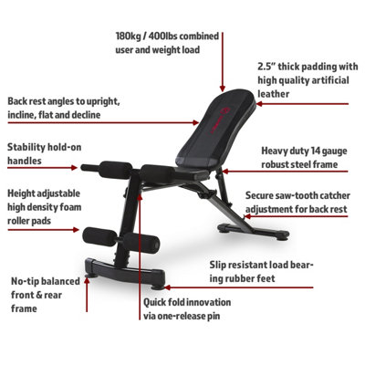 MARCY ECLIPSE UB3000 FOLDABLE DELUXE UTILITY WEIGHT BENCH