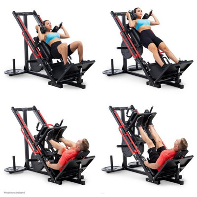 Marcy MWM-0418 Leg Press & Hack Squat Machine 2-in-1 Multi Gym with ...
