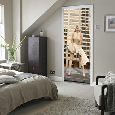 Marilyn Monroe Door Mural Self-Adhesive Stickers European Standard ...