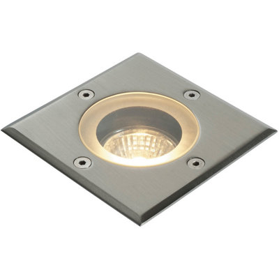 Marine Grade IP65 Square Ground Light - 50W GU10 Reflector - Stainless ...