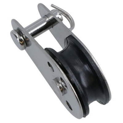 Marine Pulley Block with Removable Pin 26mm D Nylon Wheel Stainless ...
